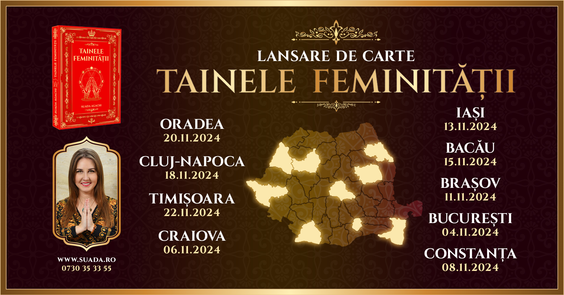 Turneu național - Lansare de carte "TAINELE FEMINITĂȚII" de Suada ...